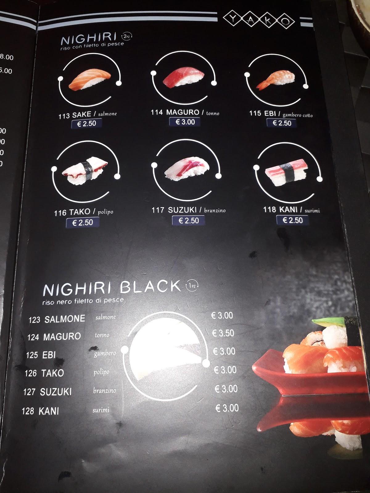 Menu at Yako Asian Fusion restaurant, Cesena, Viale Gaspare Finali