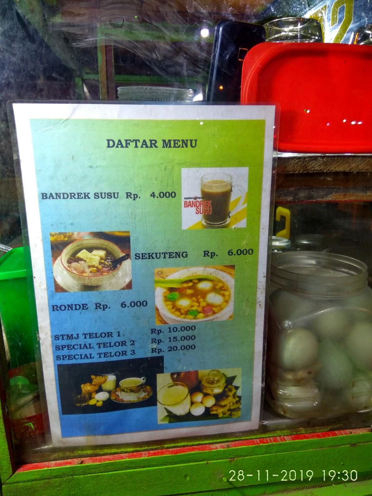 Carta del café Bandrek sekuteng STMJ, Kotabumi