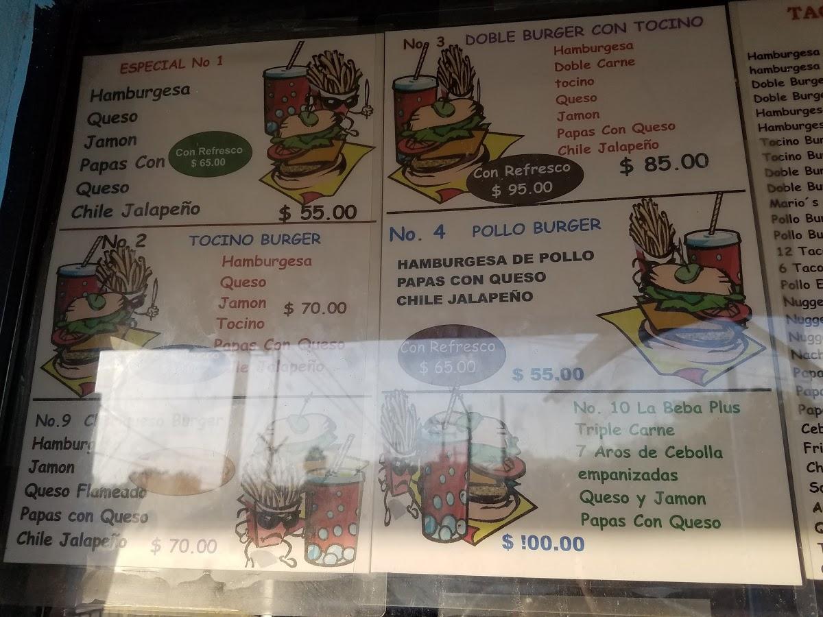 Menu at Mario Bross restaurant, Piedras Negras