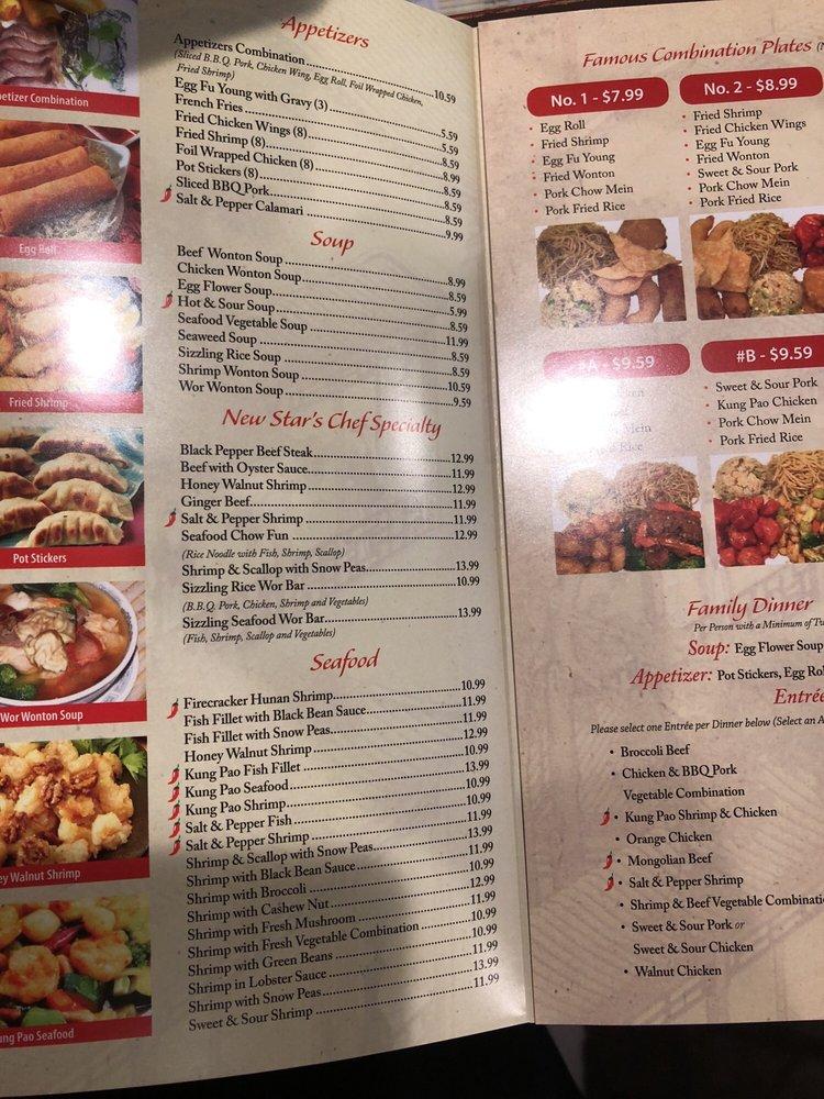 Menu at New Star Chinese Restaurant, Visalia