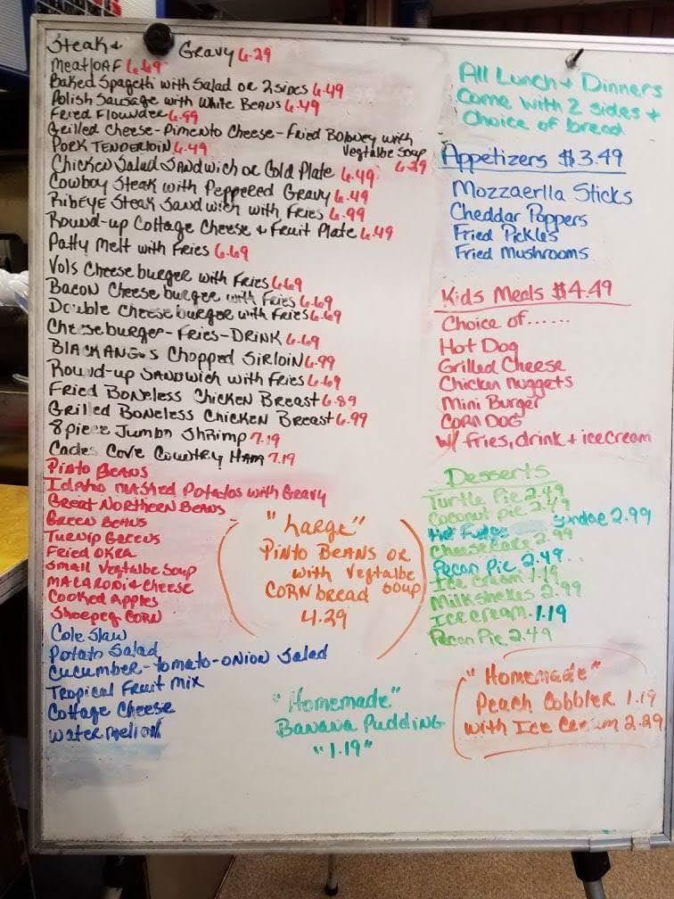 Menu at Round Up Restaurant and Ice Cream, Knoxville