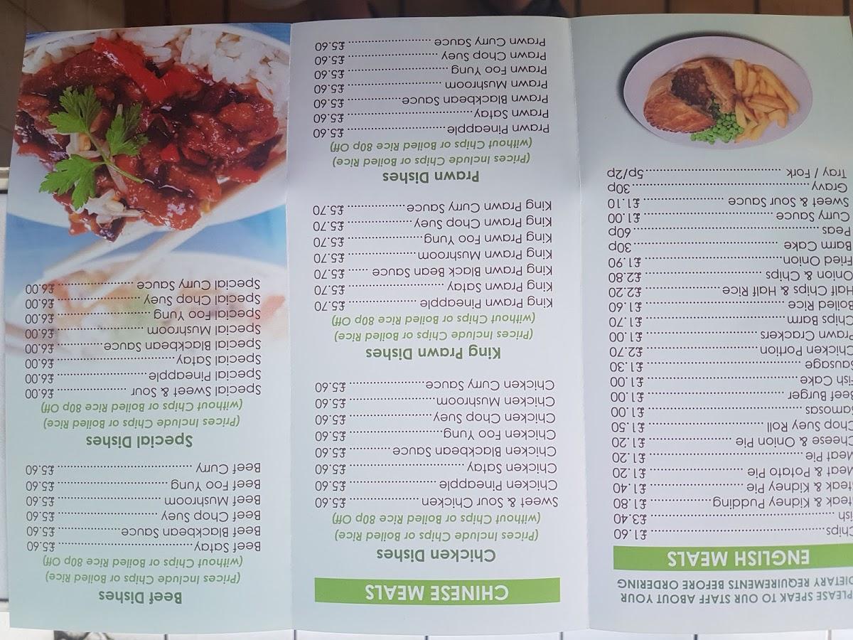 Menu at Su's Fish & Chips fast food, Bolton