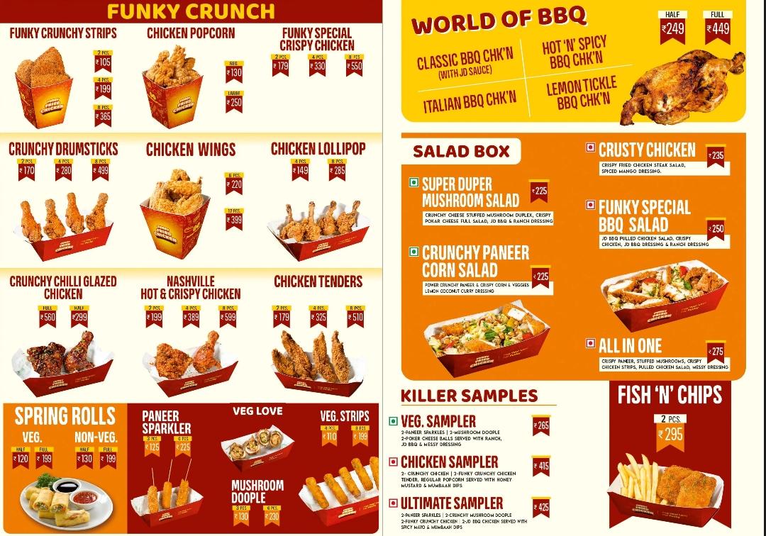 Menu at Funky'z, Sahibzada Ajit Singh Nagar