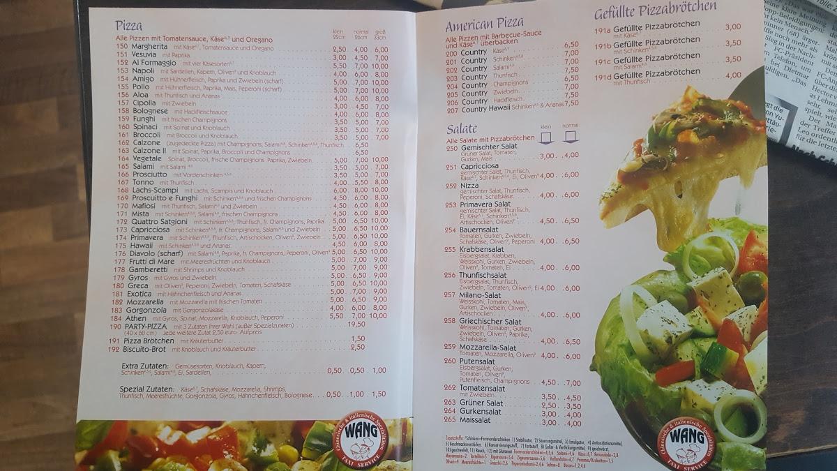 Menu at Wang China Imbiss und Pizzeria, Cologne