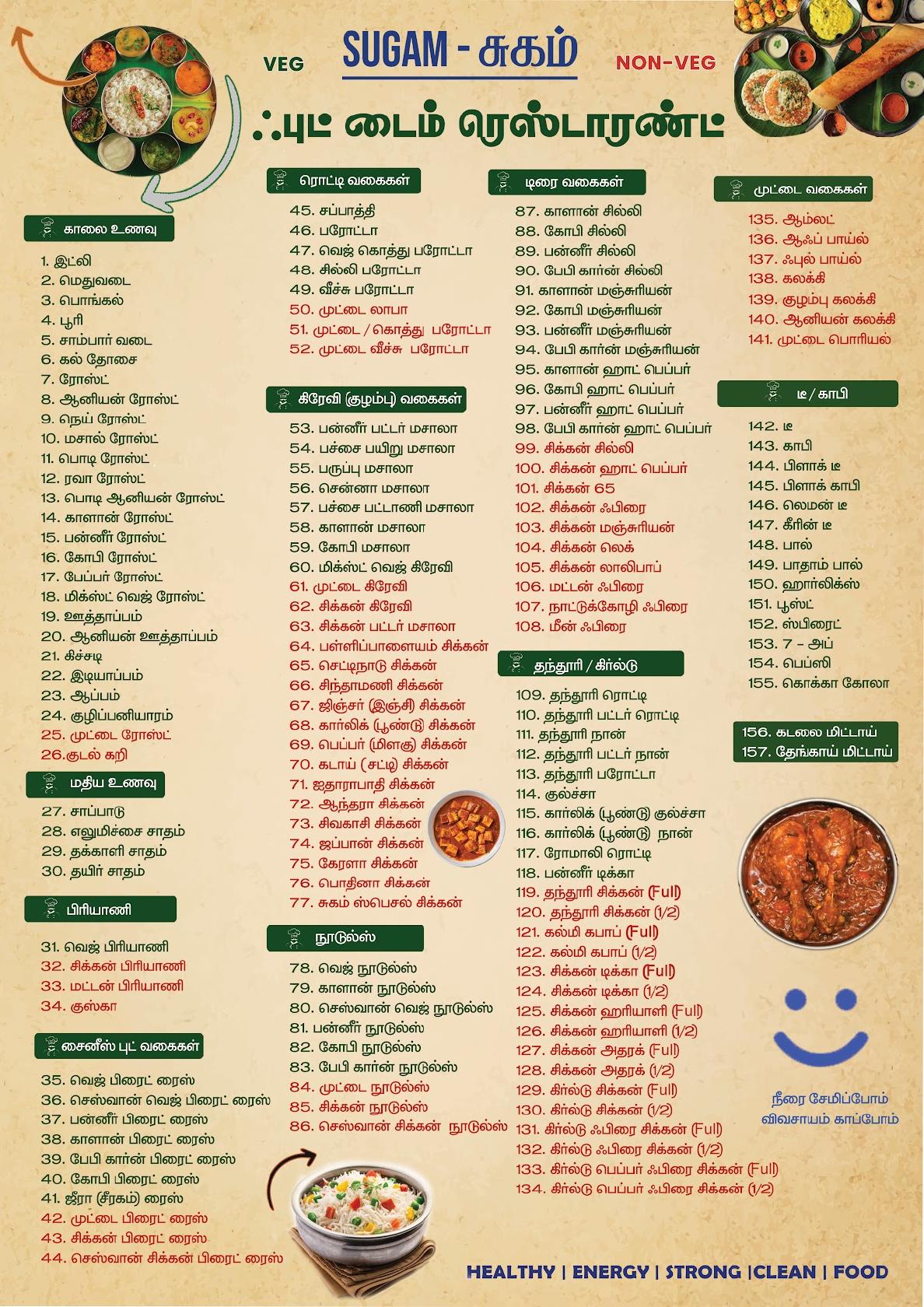 Menu at Sugam Food Time Restaurant, Nasiyanur