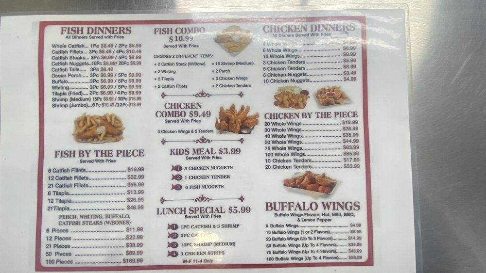 Menu at JJ Fish & Chicken restaurant, Lancaster, W Pleasant Run Rd #220