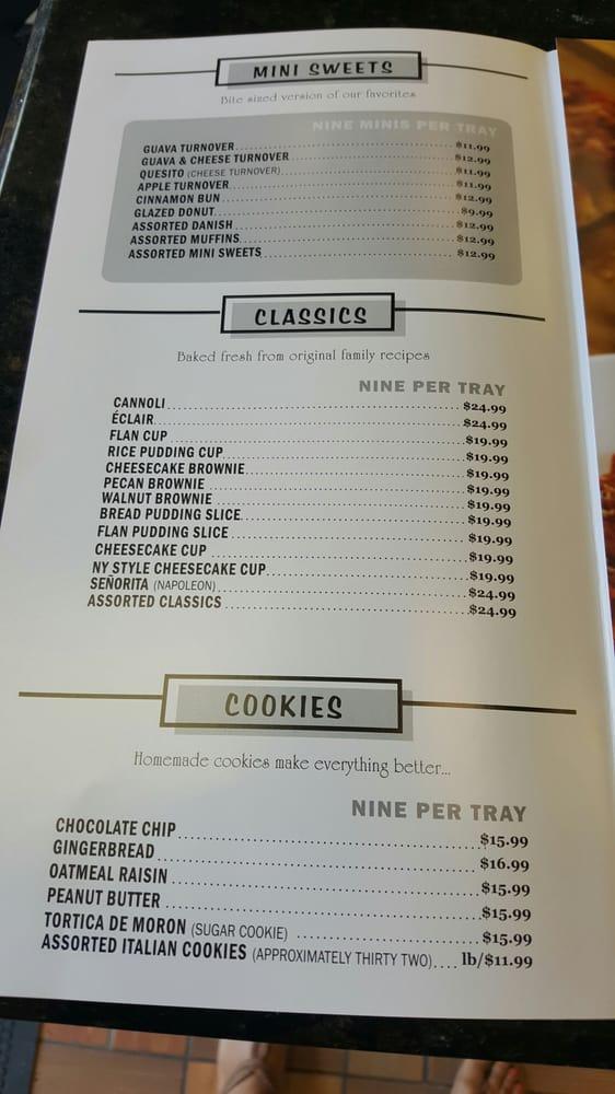 Menu at La Segunda Central Bakery, Tampa
