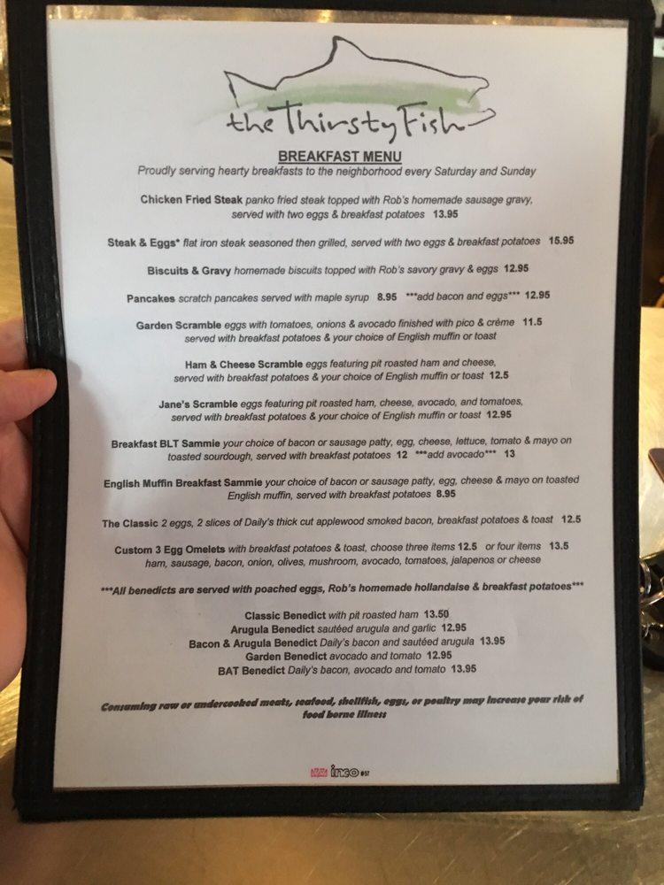 Menu at Thirsty Fish pub & bar, Seattle
