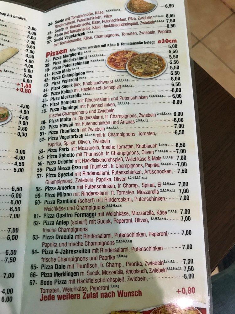 Menu at Bodo kebab&pizza, Weil der Stadt
