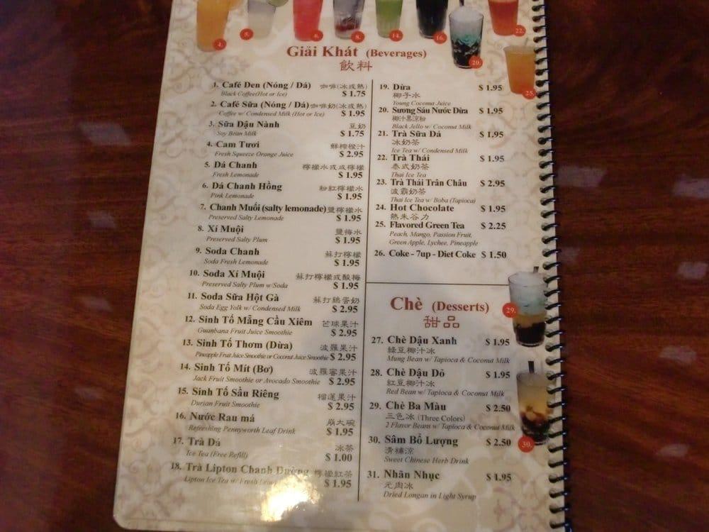 Menu at Saigon Eden restaurant, San Gabriel, 980 E Las Tunas Dr # C