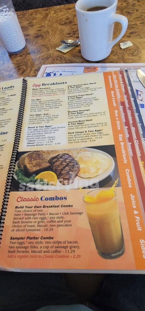 Menu at Sunshine Café restaurant, Seymour