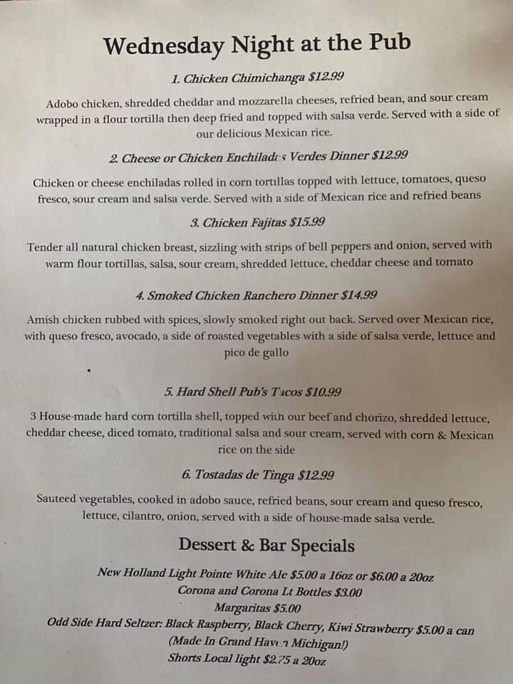 Menu at Dexter's Pub, Dexter