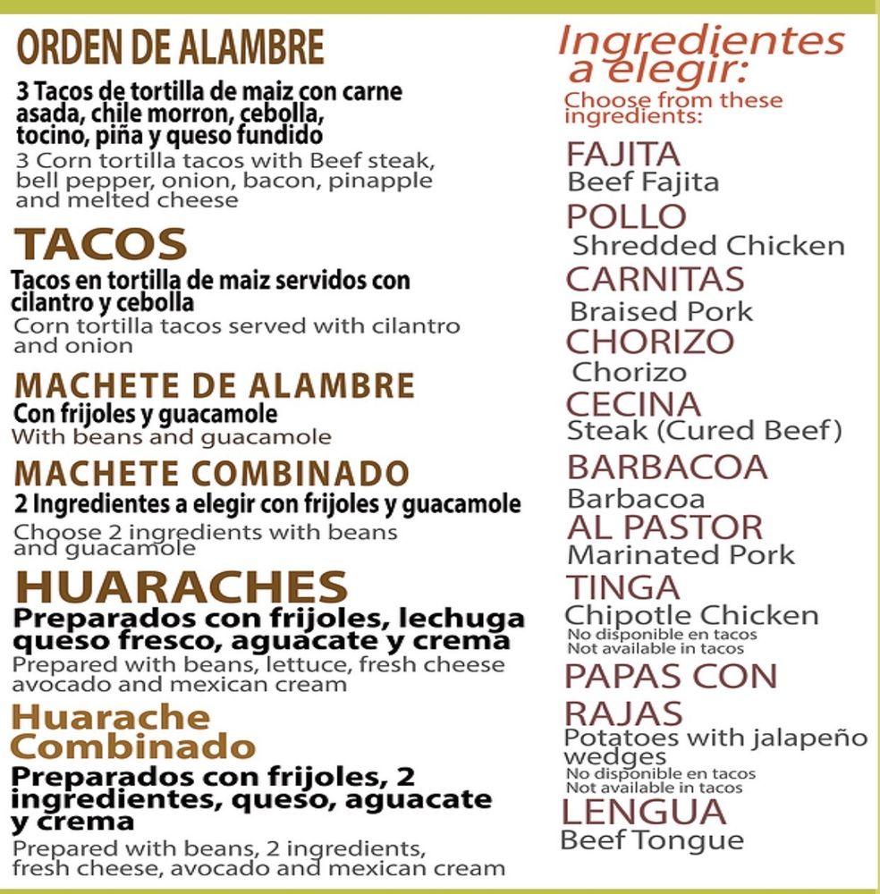 Menu at LA HECHIZERA TORTAS N RICHLAND HILLS restaurant, North Richland ...