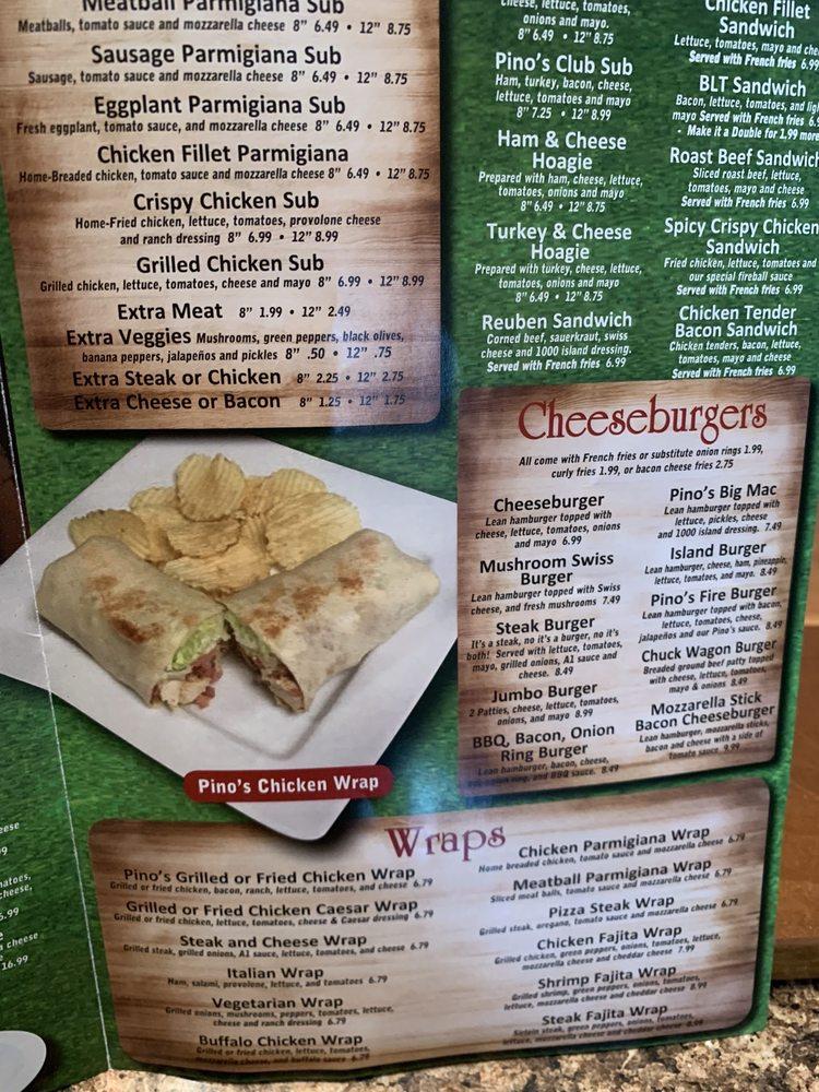 Menu at Pino's Pizza & Restaurant, Wakefield