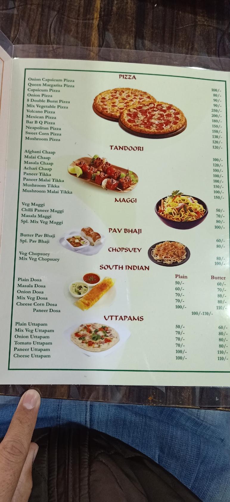 Menu at Anand Fast Food, Rishikesh