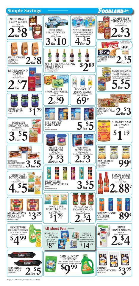 Menu at Foodland Plus, Guntersville