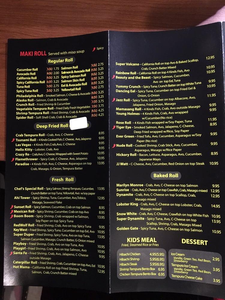 Menu at Mamasang Sushi & Grill restaurant, Jonesboro