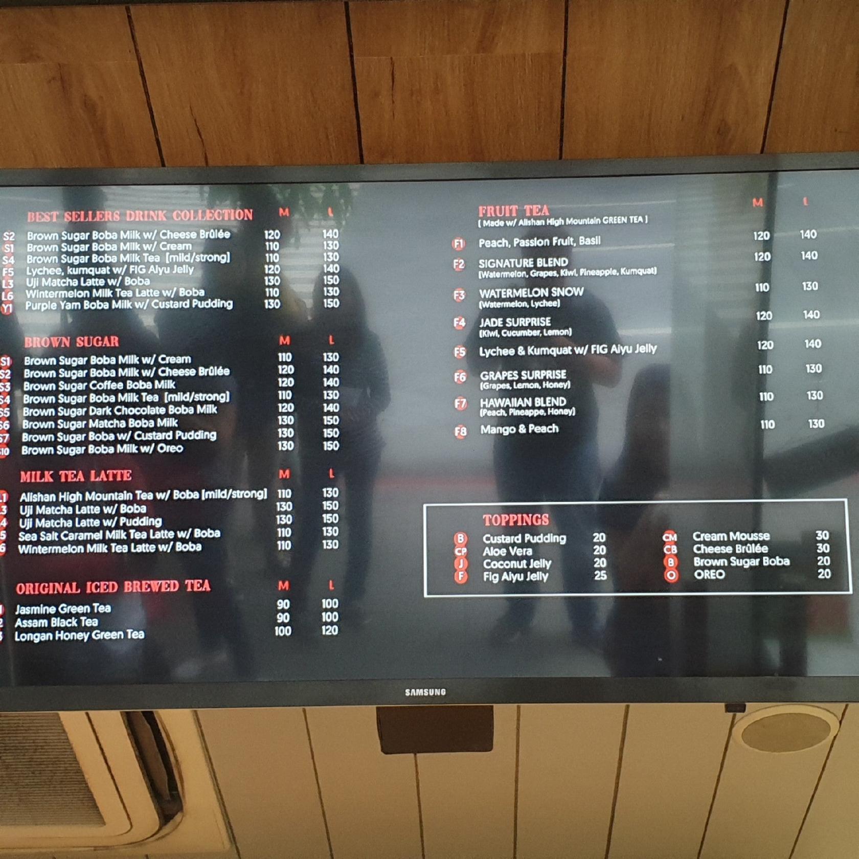 Menu at Alishan at The Alley, Makati