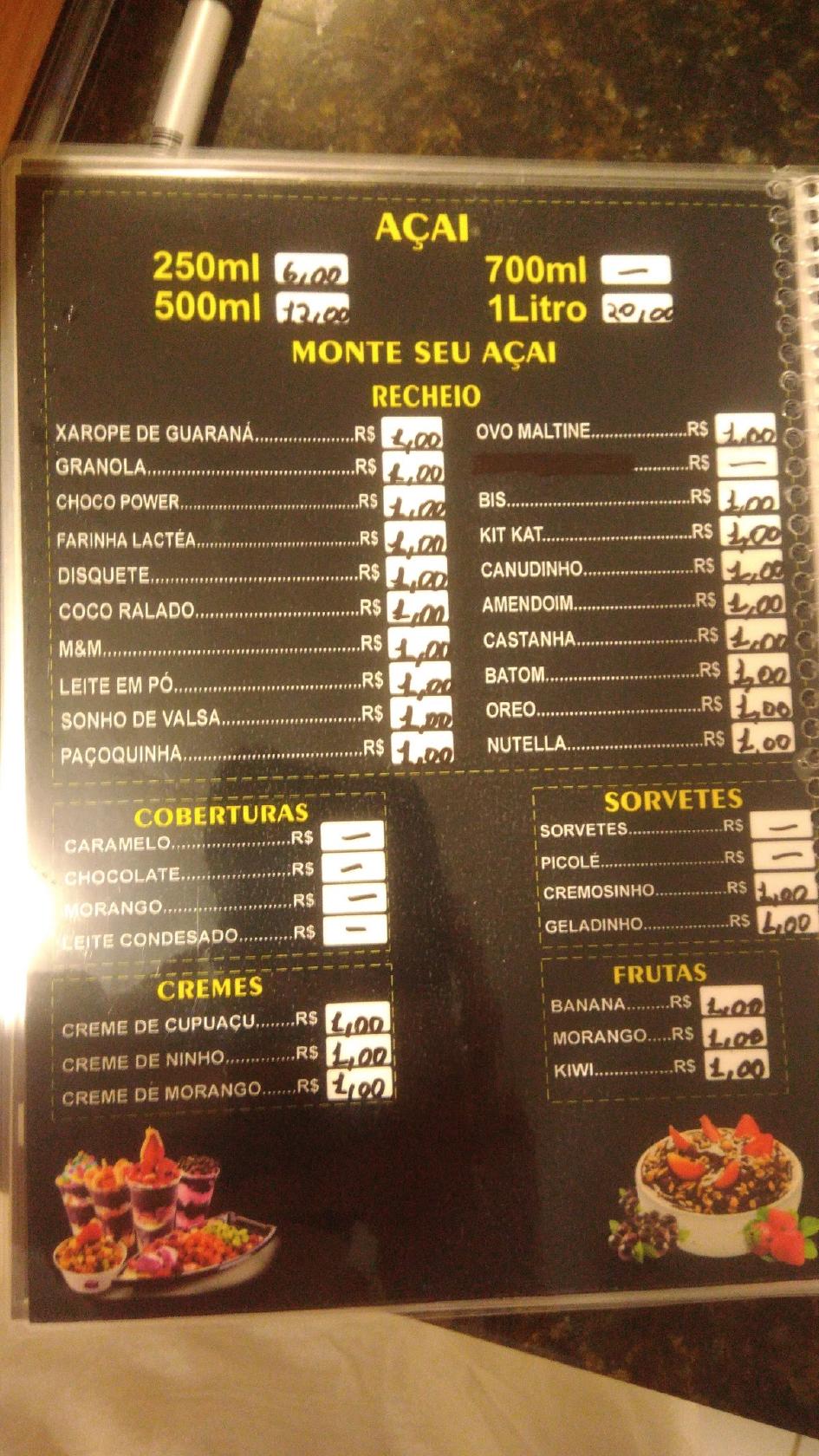 Menu em Comidas de boteco restaurante, Mossoró