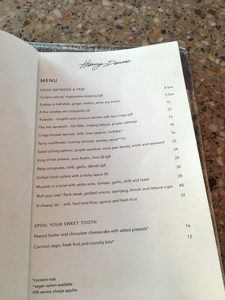 Menu at Hotel Palisade pub & bar, Sydney