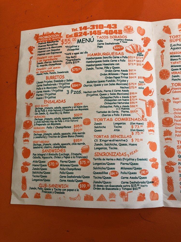Carta del pub y bar RICO SUAVE, Cabo San Lucas, Lázaro Cárdenas