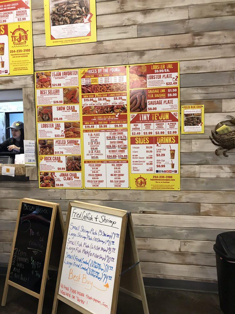 Menu at Tejun The Texas Cajun- Robinson restaurant, Robinson