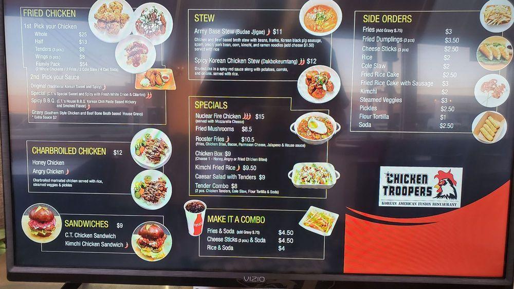 Menu at Chicken Troopers restaurant, Norwalk