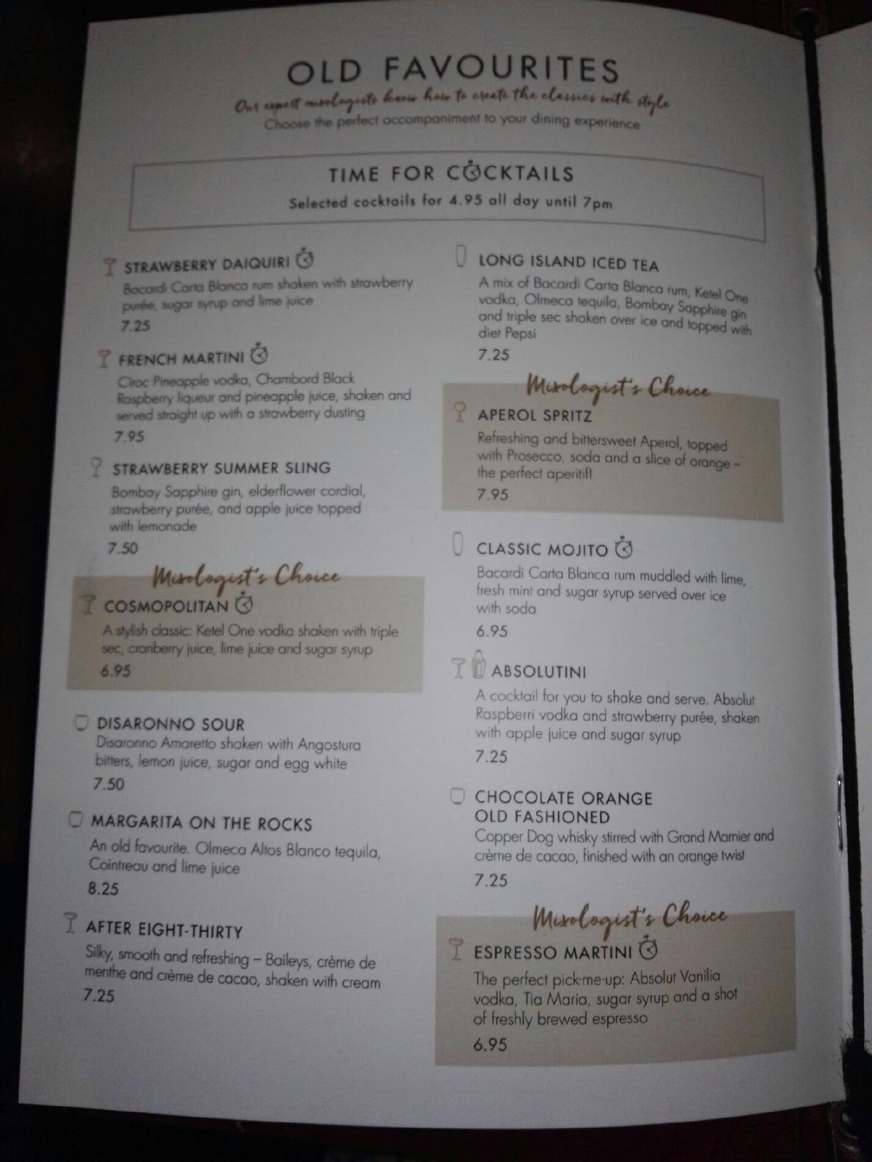 Menu at Miller & Carter Manchester steakhouse, Manchester