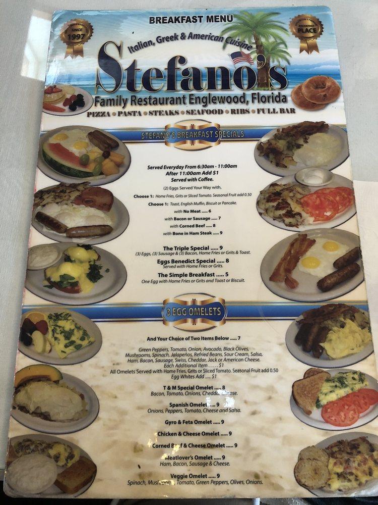 Menu at Stefano's Family Restaurant, Englewood