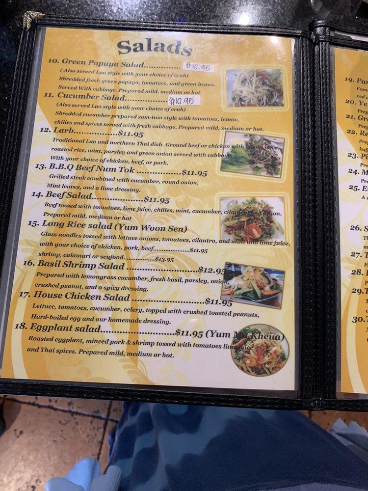 Menu at Thai Lao Restaurant, Kapolei, 563 Farrington Hwy #103