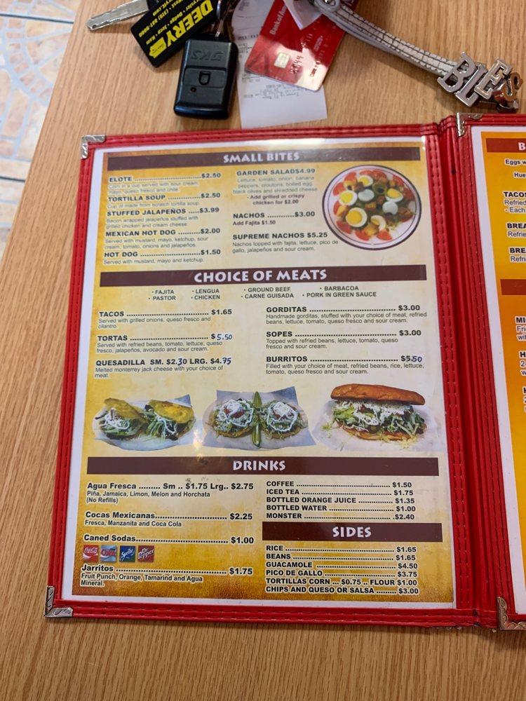 Menu at El Mana' Taqueria restaurant, Houston, Imperial Valley Dr Ste 700