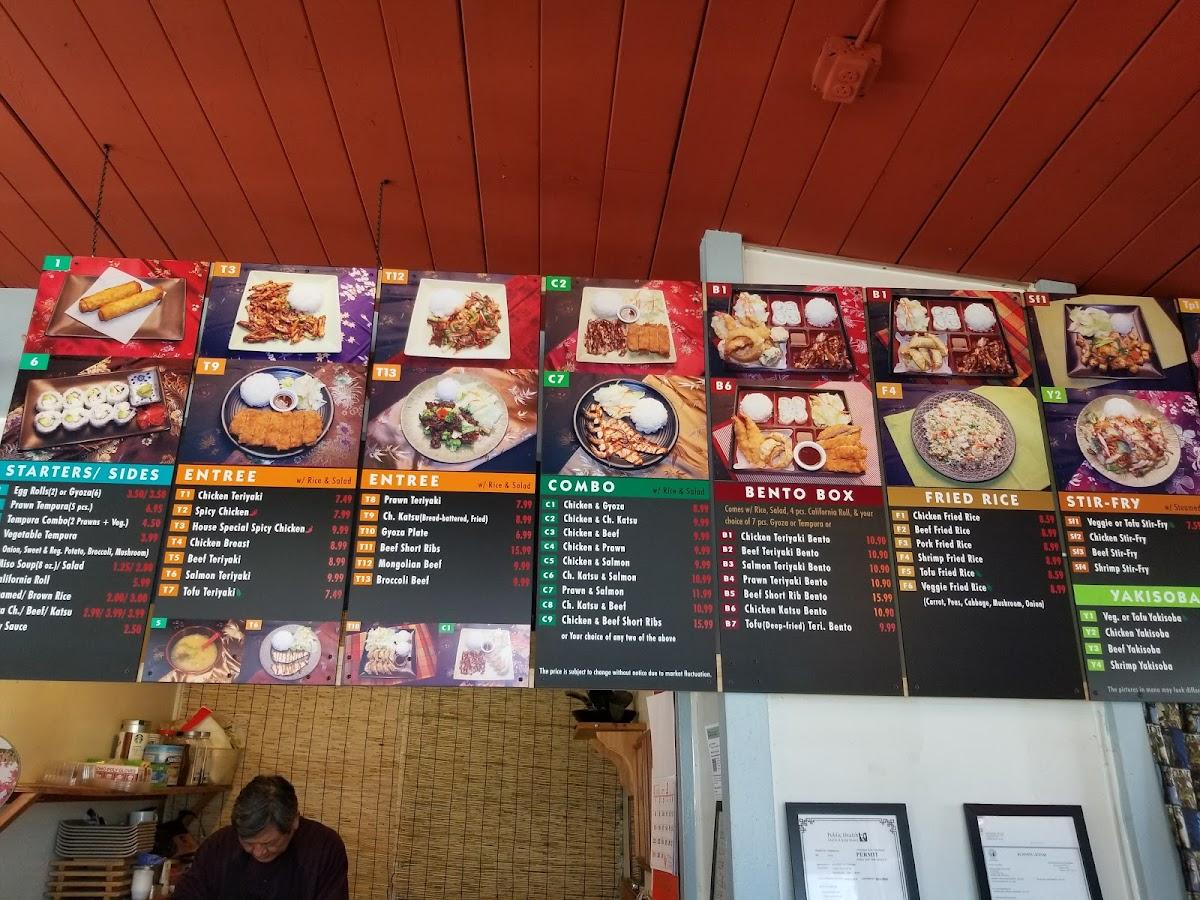 Menu at Ichi Bento restaurant, Shoreline