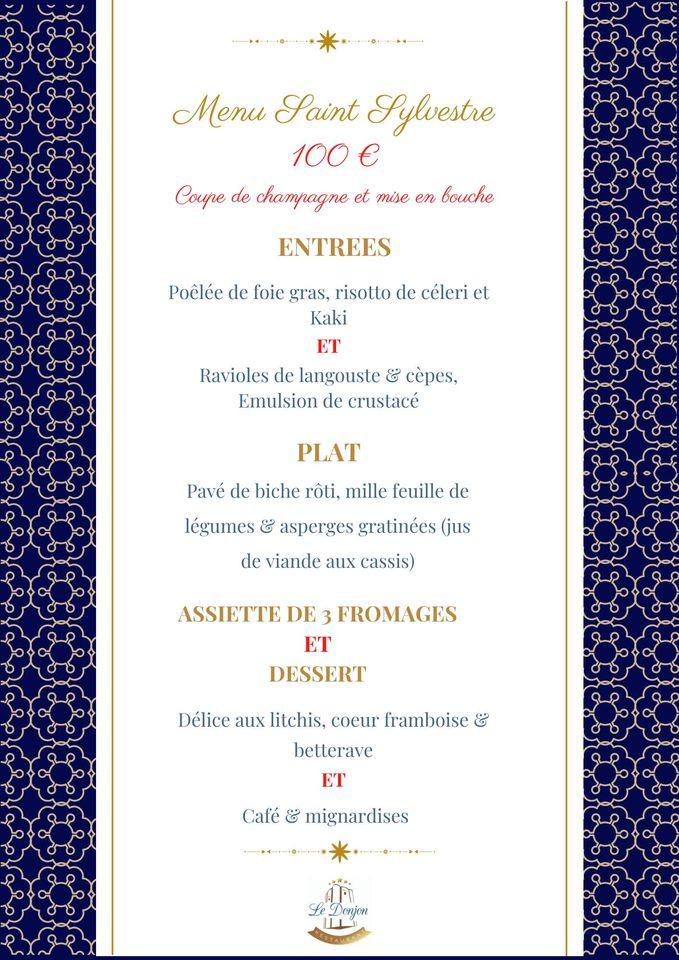 Menu at Le Donjon restaurant, Houdan