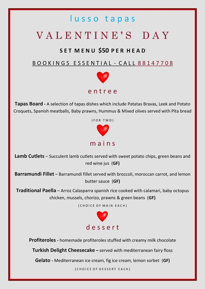 Menu at Lusso Tapas Rouse Hill restaurant, Rouse Hill, 82 Main St