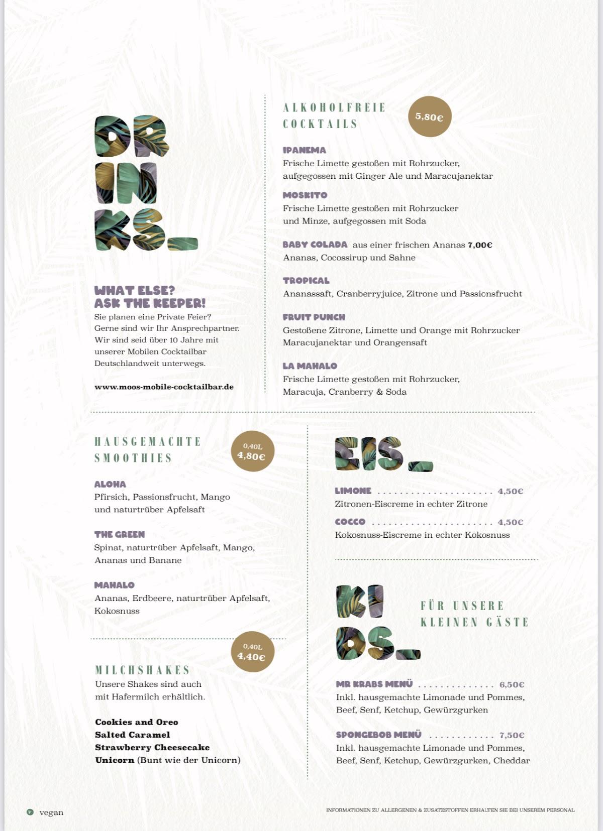 Speisekarte von Mahalo Burger, Bowls & Hot Stone Steak restaurant, Bad ...