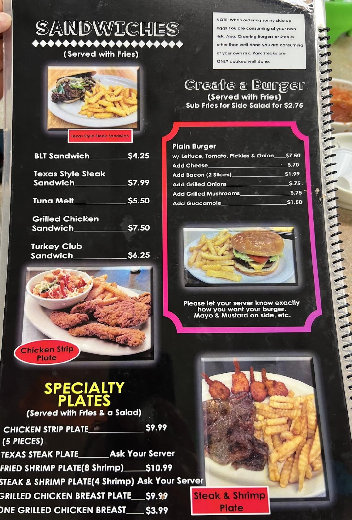 Menu at Oblate Cafe, San Antonio, 904 Oblate Dr