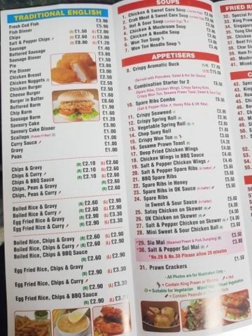 Menu at Ashurst chinese chippy fast food, Skelmersdale