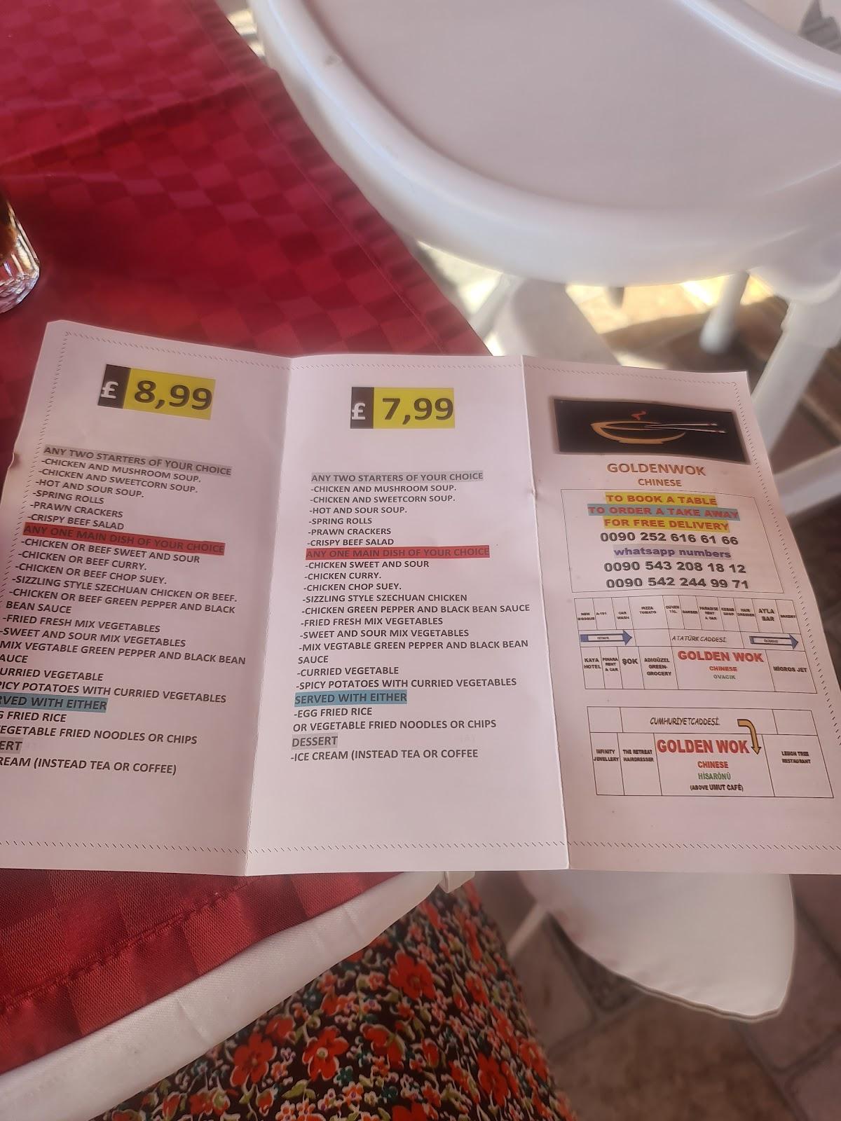 Menu at Golden Wok chinese, Fethiye