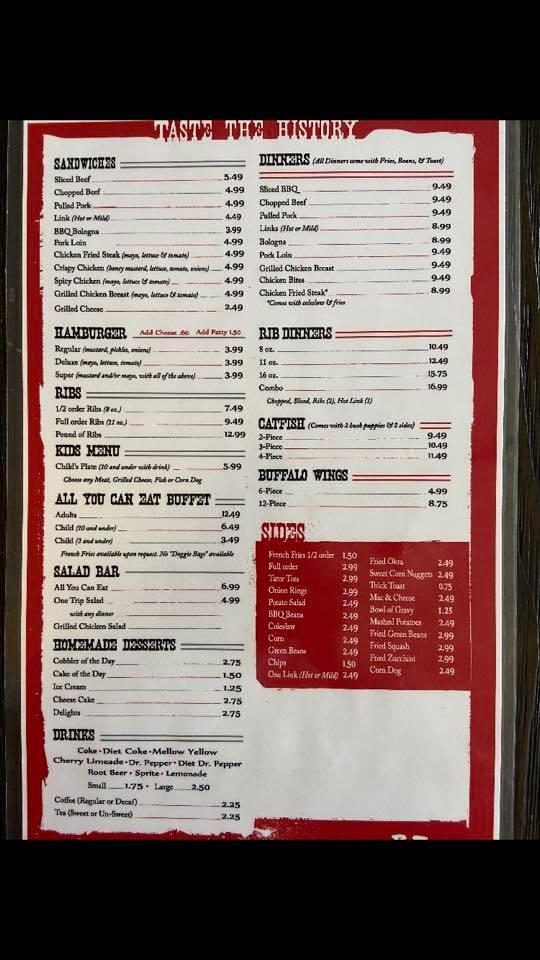 Menu at My Place BBQ East, Muskogee