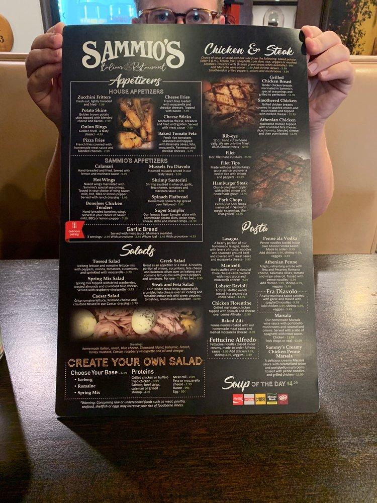 Menu at Sammio's Italian Restaurant, Hope Mills, N Main St