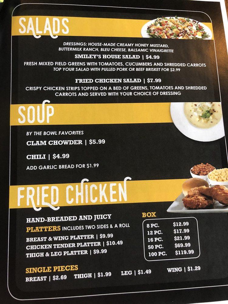 Menu at Smiley's Travel Center and Sports Bar, Raphine
