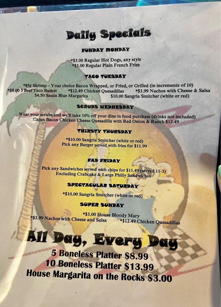 Menu at Dogs R Us restaurant, Titusville