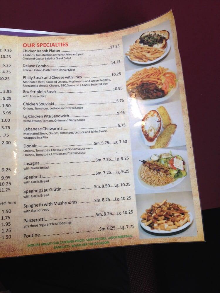 Menu at Fadi's Pizza & Donair pizzeria, Fredericton