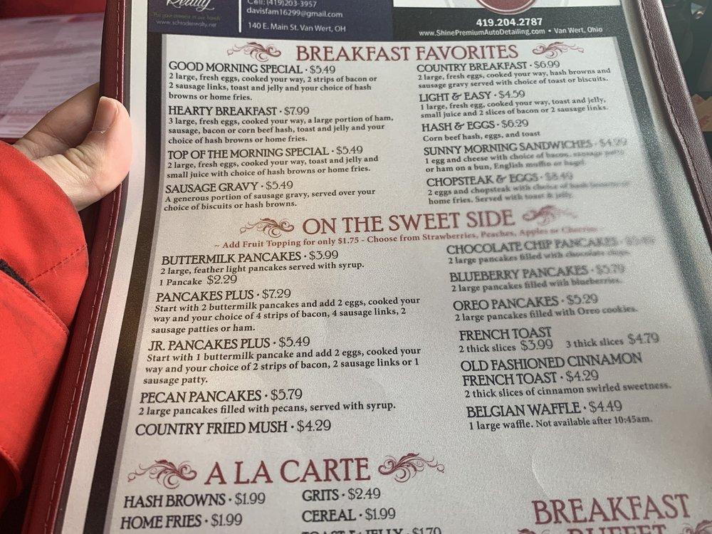 Menu at Orchard Tree desserts, Van Wert