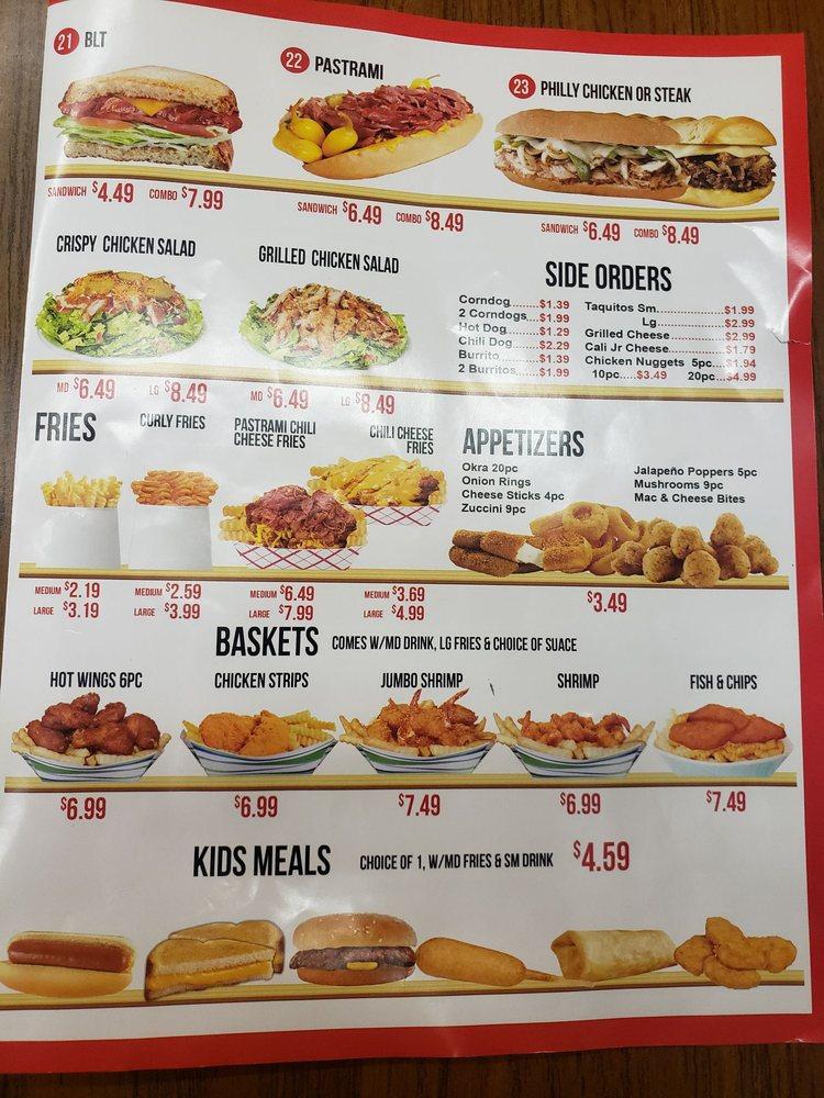 Menu at California Burger restaurant, Indianapolis, W 16th St