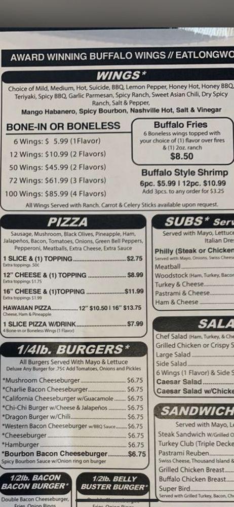 Menu at Long Wong's Tuscano pizzeria, Phoenix, W Lower Buckeye Rd Ste 100