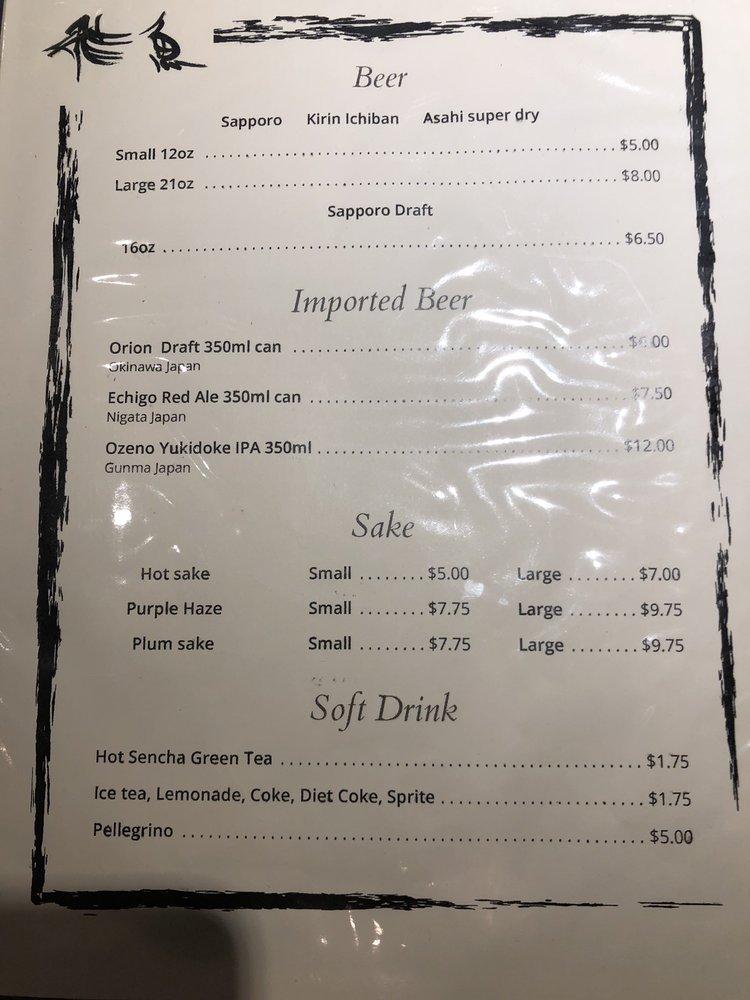 Menu at Mountain Flying Fish restaurant, Breckenridge, La Cima Mall