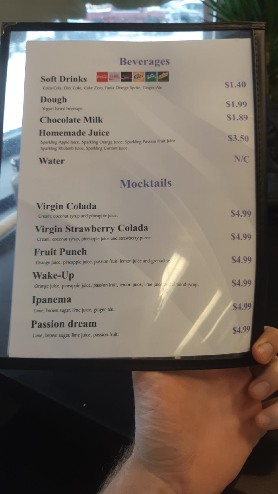 Menu at Schnitzel House restaurant, Peterborough