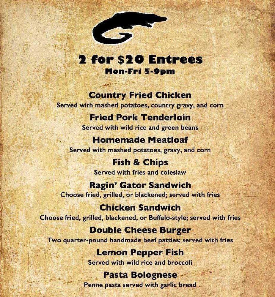 Menu at Tailgators Bar and Grille, Hardeeville