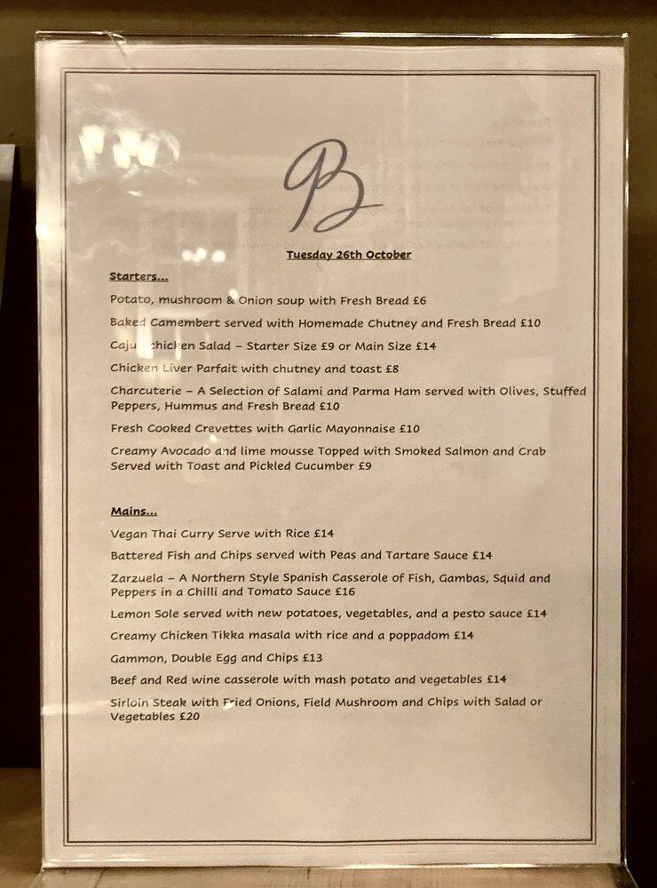 Menu at Badgers pub & bar, Petworth, Coultershaw Bridge